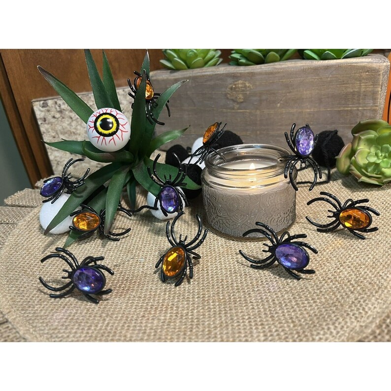 Decorative Craft Supply Material 20pc Spider Gem Rings - Etsy