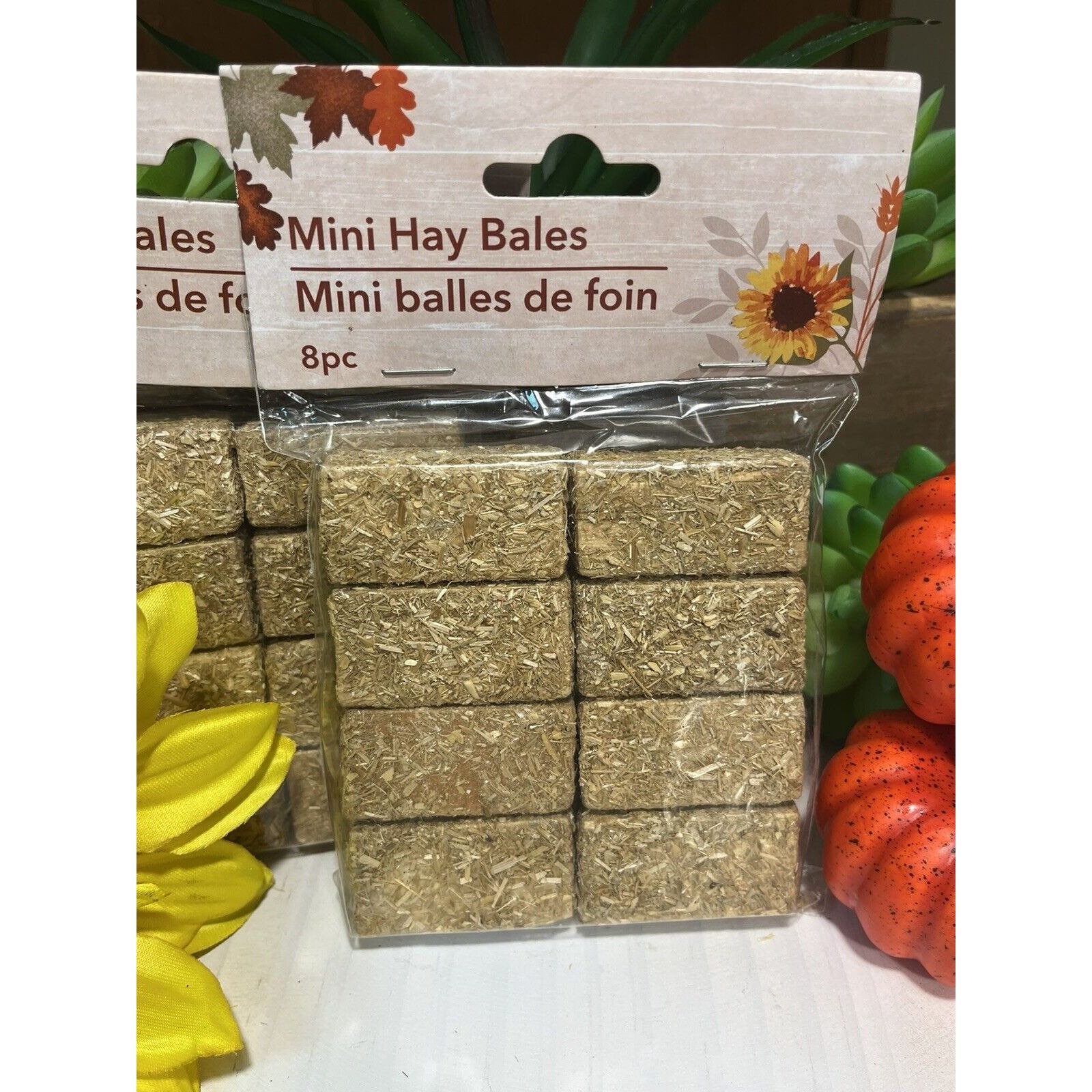 2x Mini Hay Bales 8 Count Tier Tray Autumn Craft Crafting Supplies S18 ...