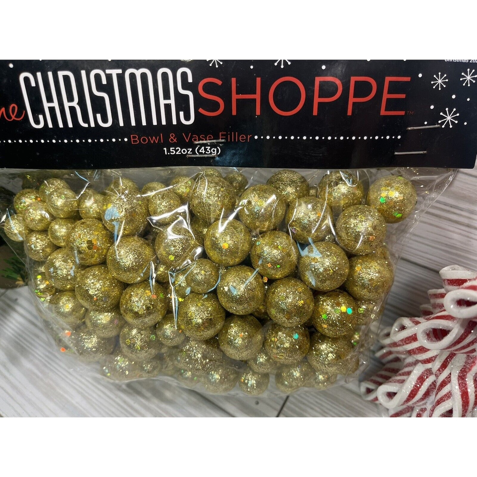 Christmas Shoppe Crafting GOLD GLITTER Sparkle Ball Bowl & Vase Filler ...