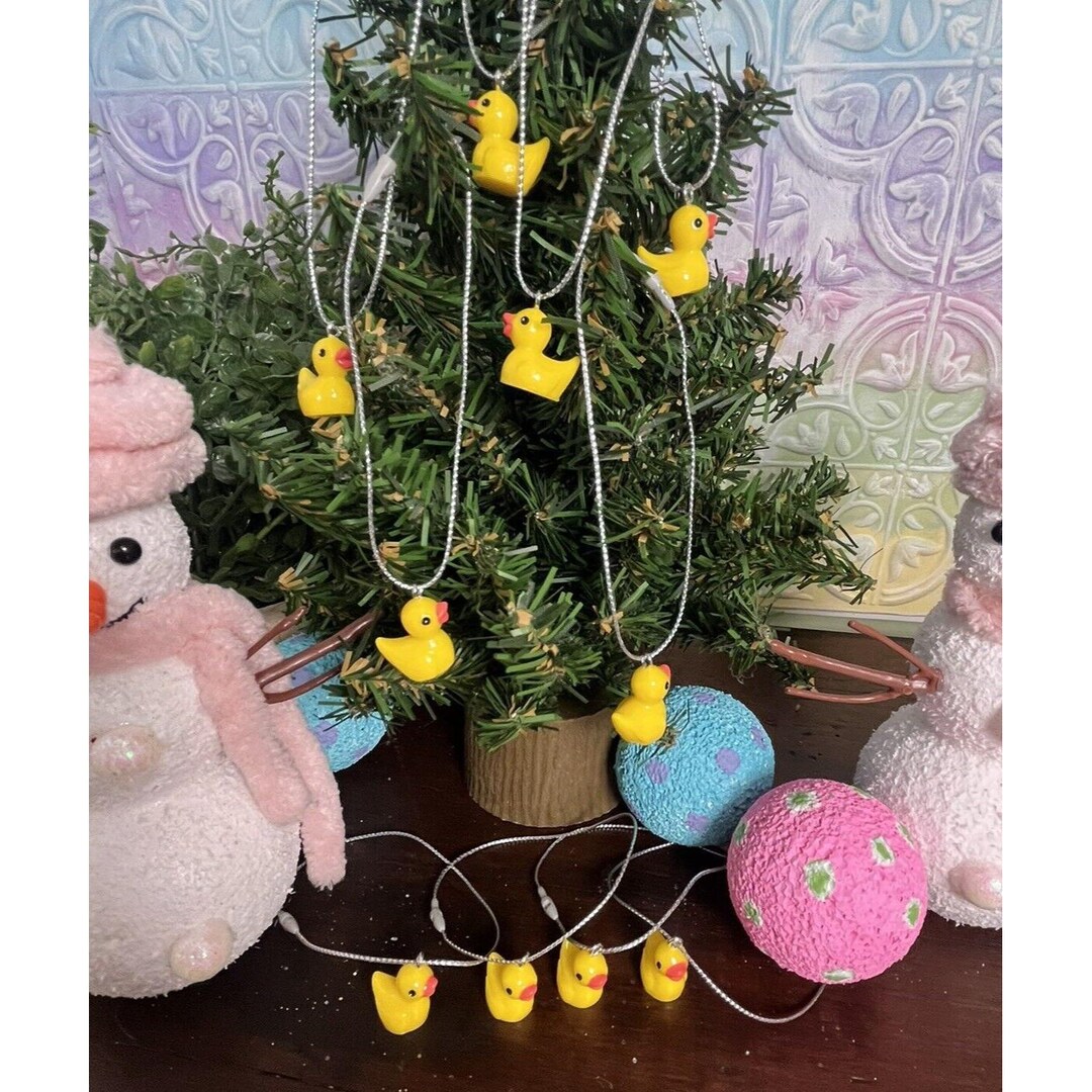 10 Miniature Ducks Christmas Tree Ornaments Yellow Ducky Christmas ...
