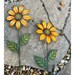 2x Whimsical Metal Yellow Flower Garden Stakes Flower Pot Deco ...