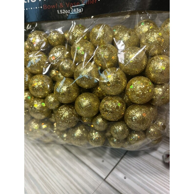 Christmas Shoppe Crafting GOLD GLITTER Sparkle Ball Bowl & Vase Filler ...