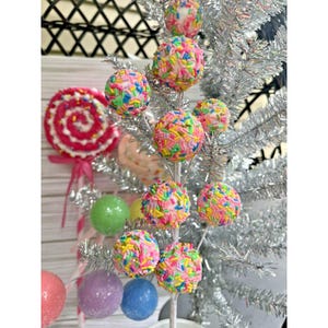 Candyland Sprinkled Pop Christmas Pick Sprinkled Candy Floral Craft ...