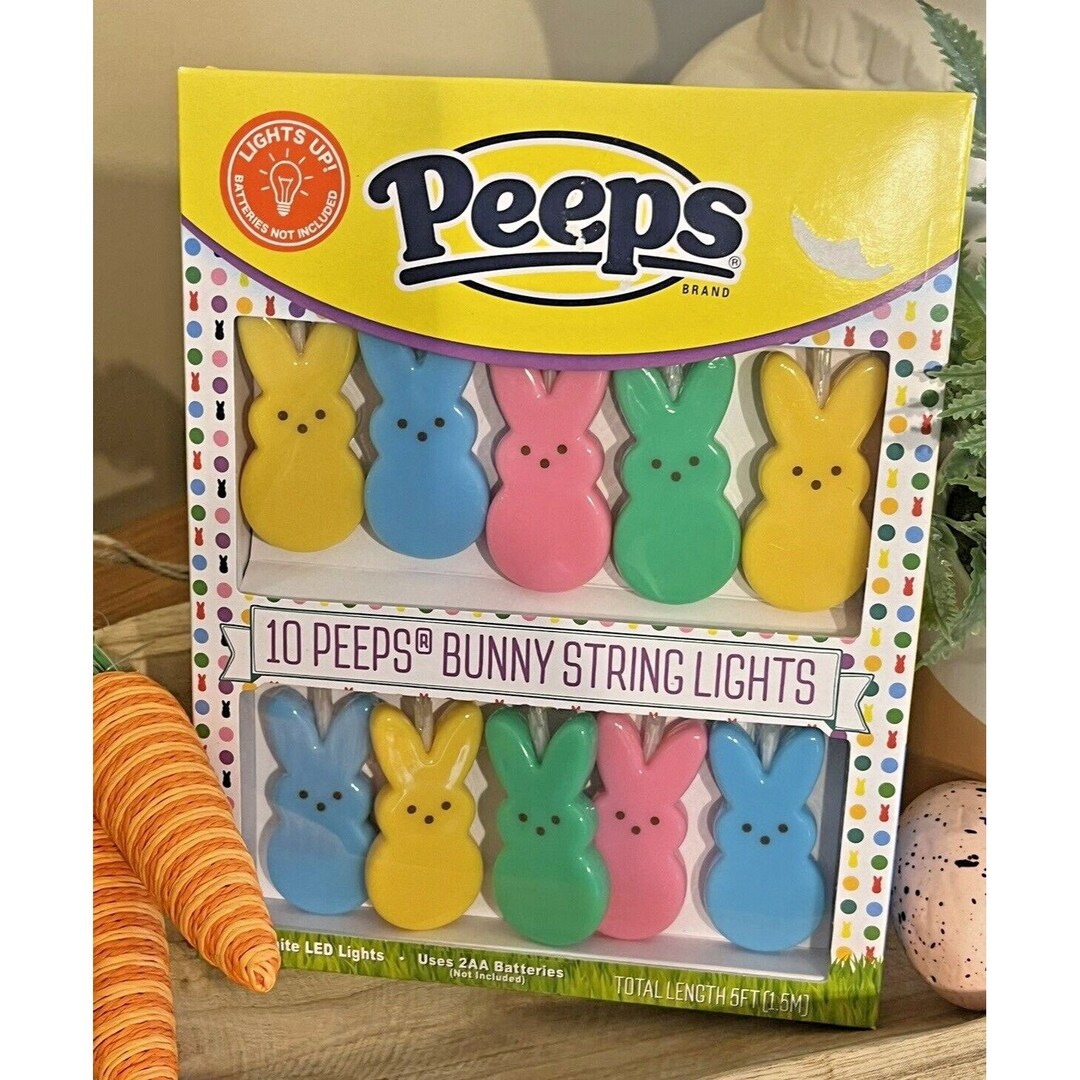 Bunny LED Easter String Lights 10 Count Bunnies Battery Operated Wreath ...