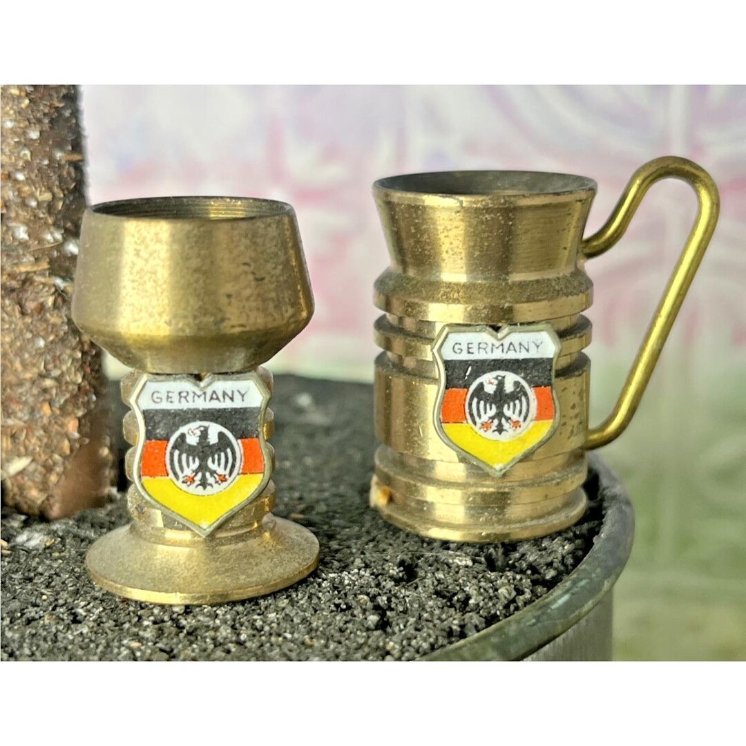Vintage German Miniature Metal Beer Mug- Eagle- Flag- Germany Mini Mugs ...