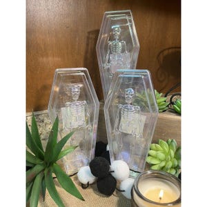 3 Pc Coffin Treat Box Container Plastic Craft Casket Halloween 7.6 ...