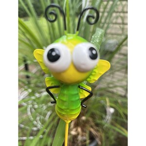 Green Bug Metal Garden Pick Metal Garden Pick 12-3/4" Flower Pot Stake ...
