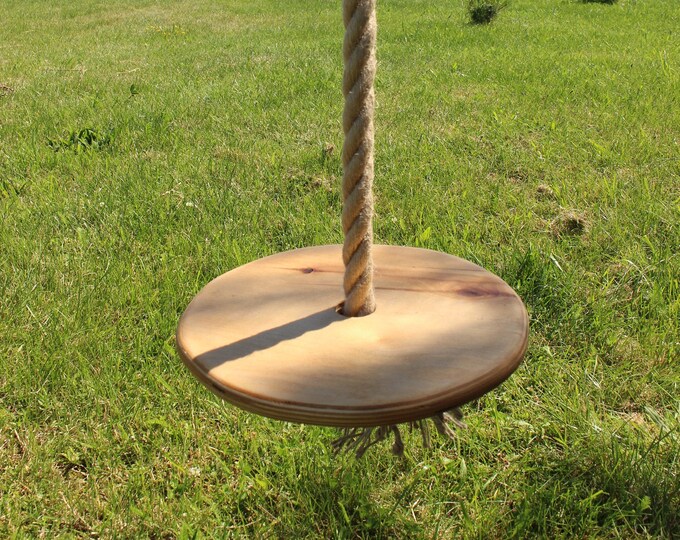 Round Disc Tree Rope Swing, Kids Indoor Wood Swing, Adult or Children ...