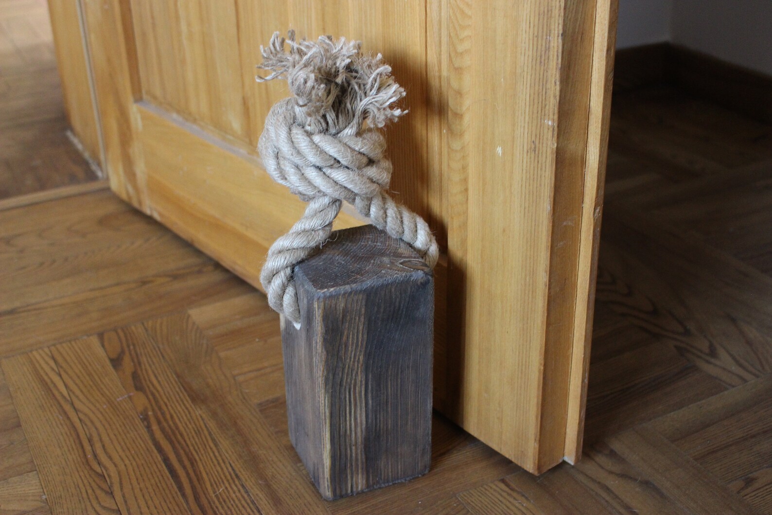 Pinewood door stop Rustic wood wedding anniversary gift | Etsy