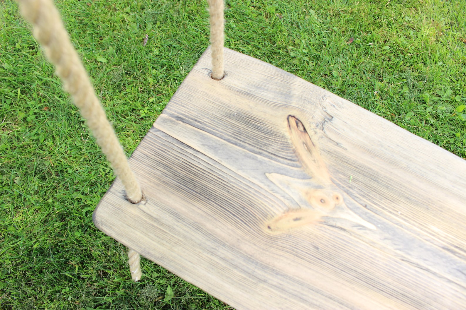 Long Double Wooden Swing for Couples, Wedding Swing With Jute Rope for ...