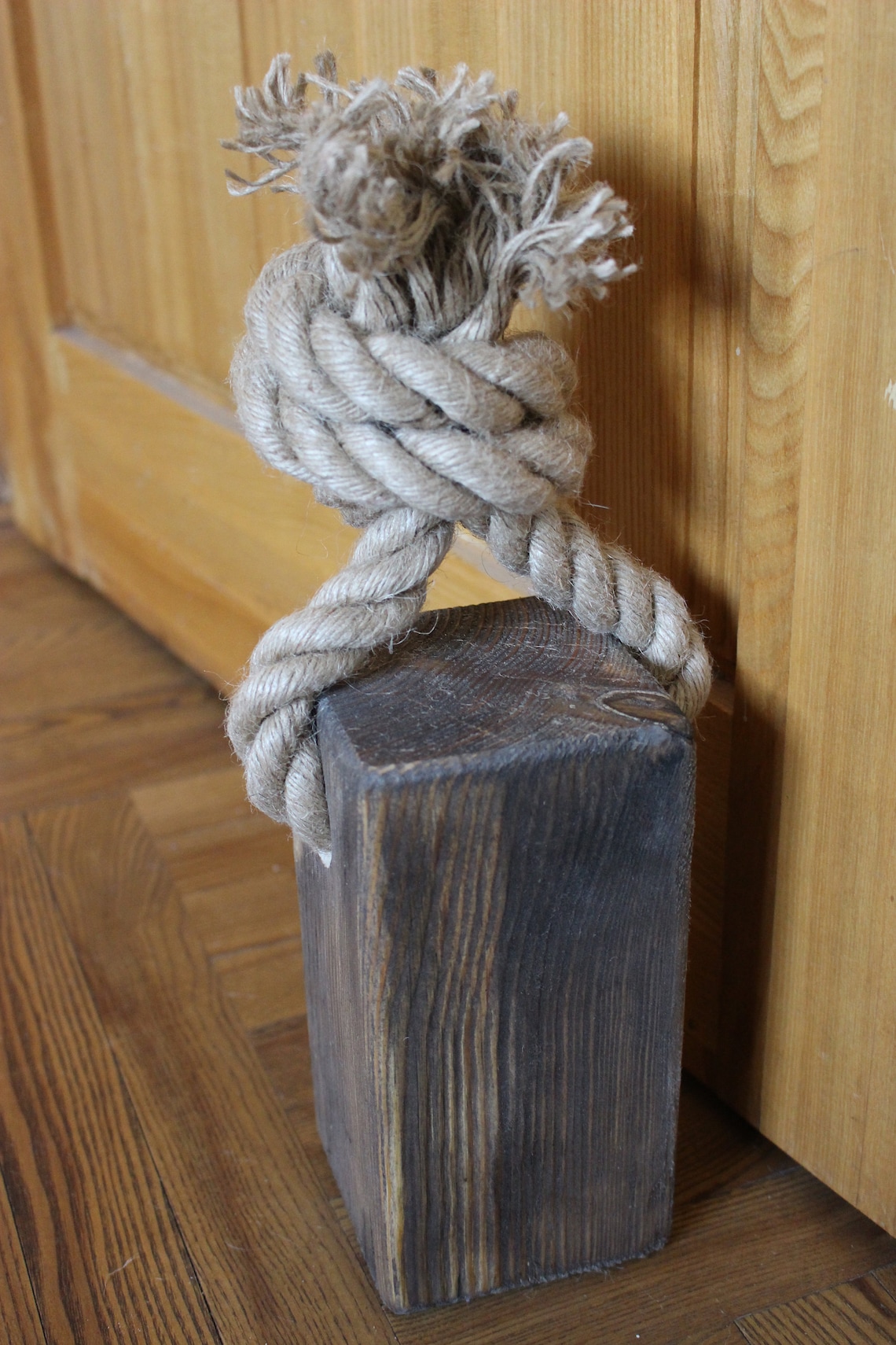 Pinewood door stop Rustic wood wedding anniversary gift | Etsy