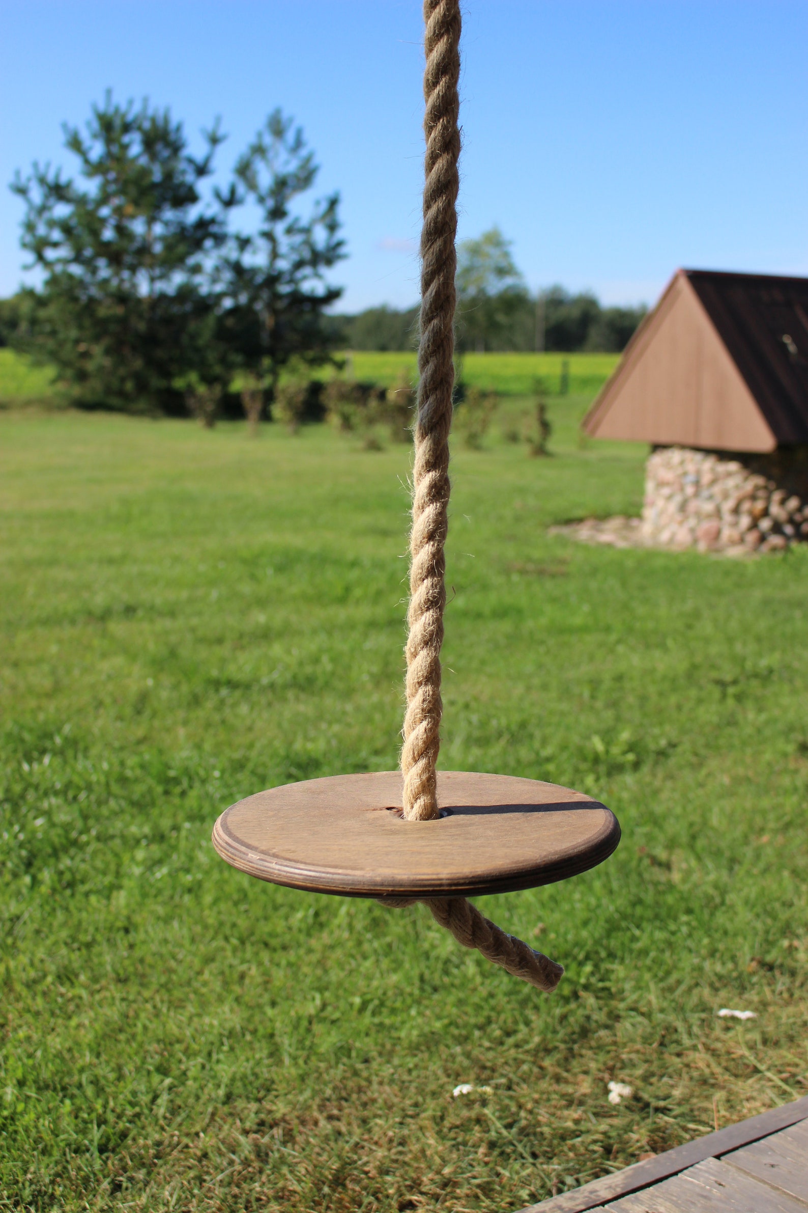 Kids Indoor Round Wood Swing Disc Tree Rope Swing Adult or | Etsy
