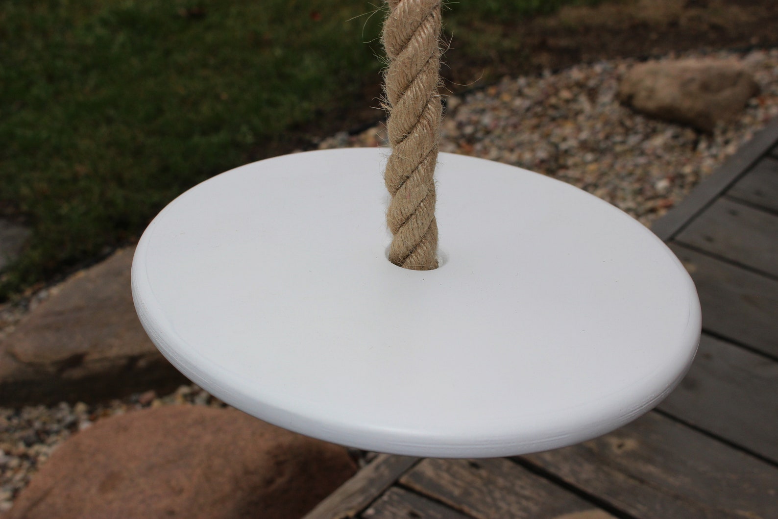 White Round Disc Rope Swing Kids Indoor Wood Swing Adult or | Etsy