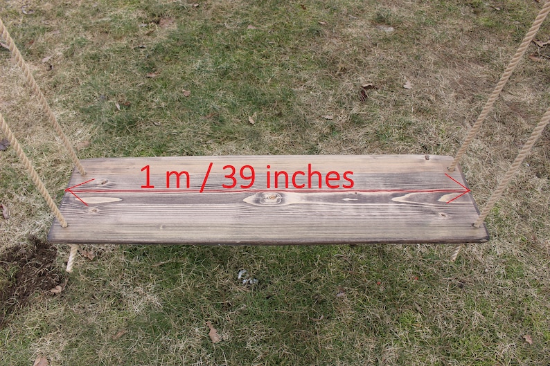 Long Double Wooden Swing for Couples, Wedding Swing With Jute Rope for ...