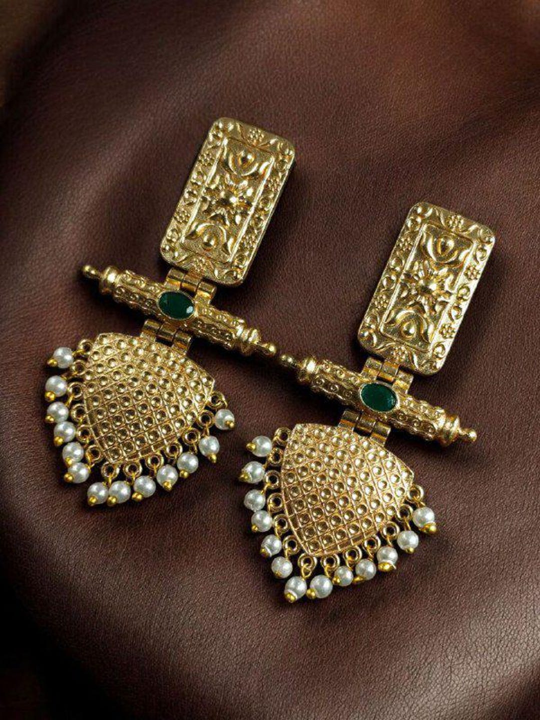 Traditional Gold Plated Brass - Elegant Modern Dangler Earrings | Light ...