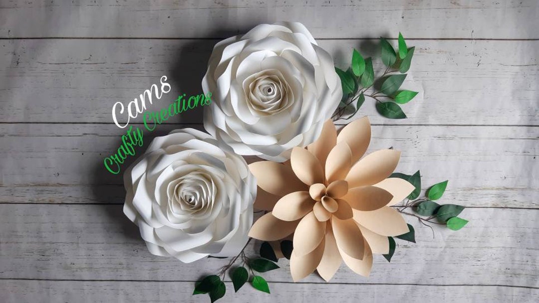 Cream & White Paper Flower Wall Decor, Nursery or Wedding - Etsy