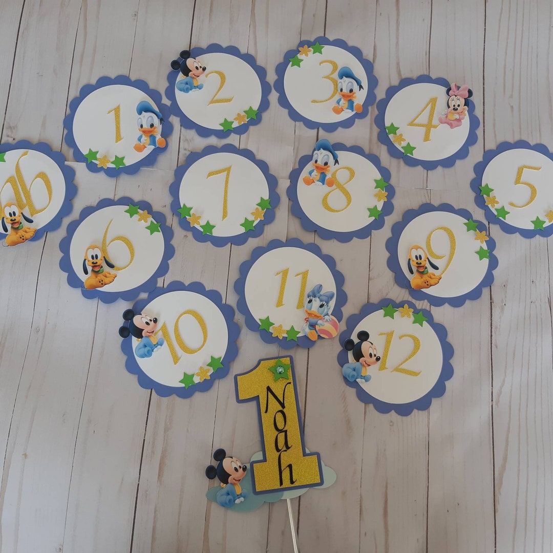 Baby Milestone Cards and Cake Topper Monthly Photo Banner - Etsy
