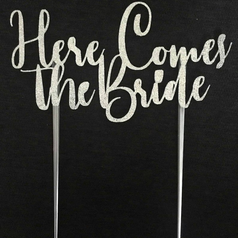 Here Comes the Bride Cake Topper bridal shower cake topper | Etsy