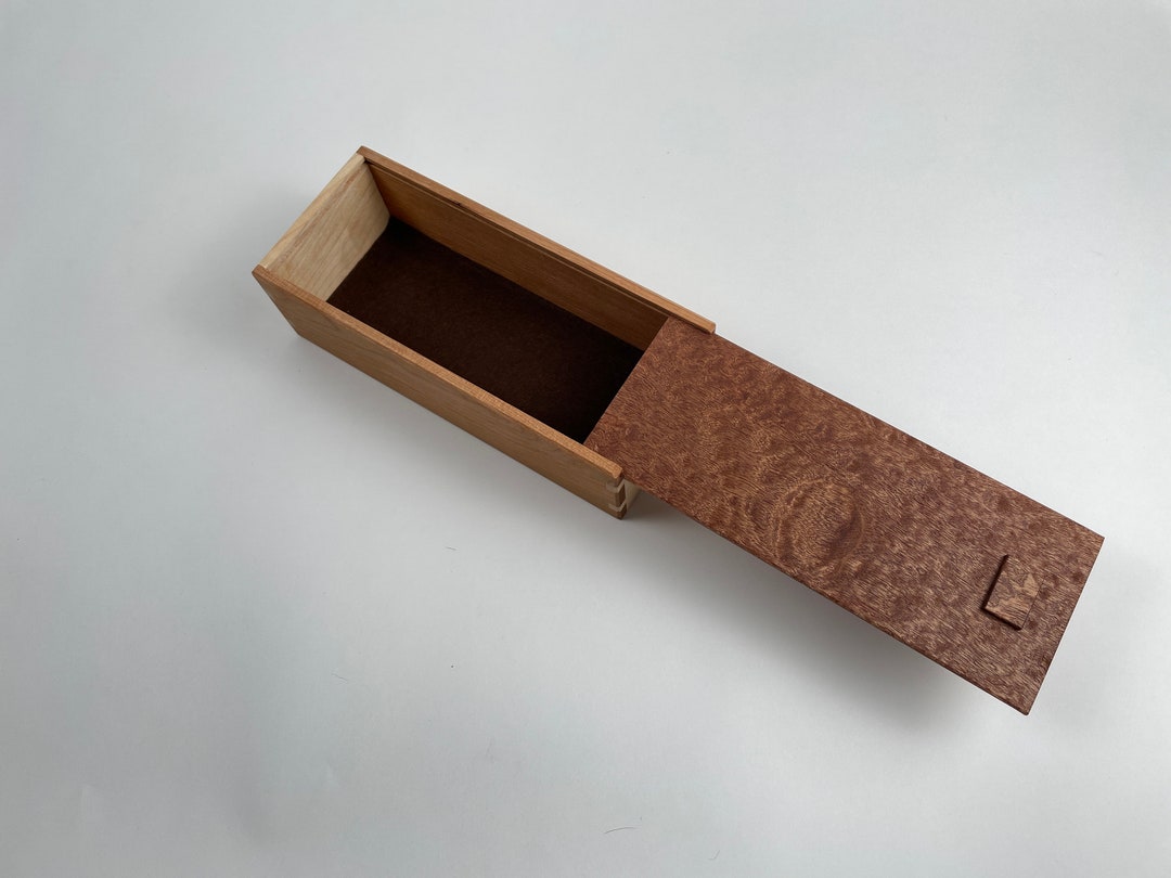 Sliding Lid Pencil Box, Amazing Wood Lid, Meticulously Crafted Dovetail ...