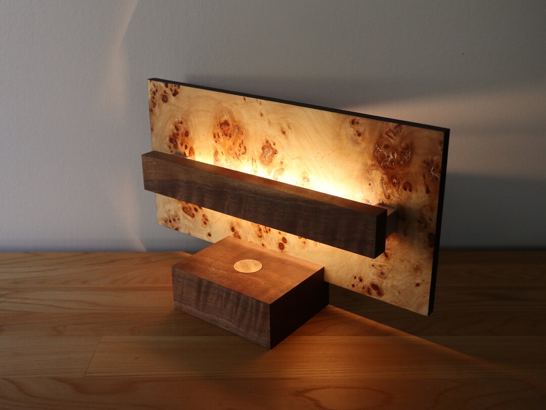 LED Table Lamp in Cedar Burl and Walnut, Modern and Beautiful, Stunning ...