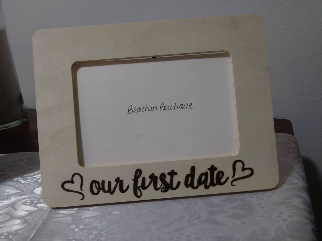 Our First Date Engraved Wood 4x6 Picture Photo Frame / | Etsy