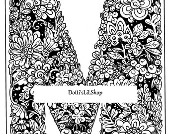 Letter m coloring | Etsy