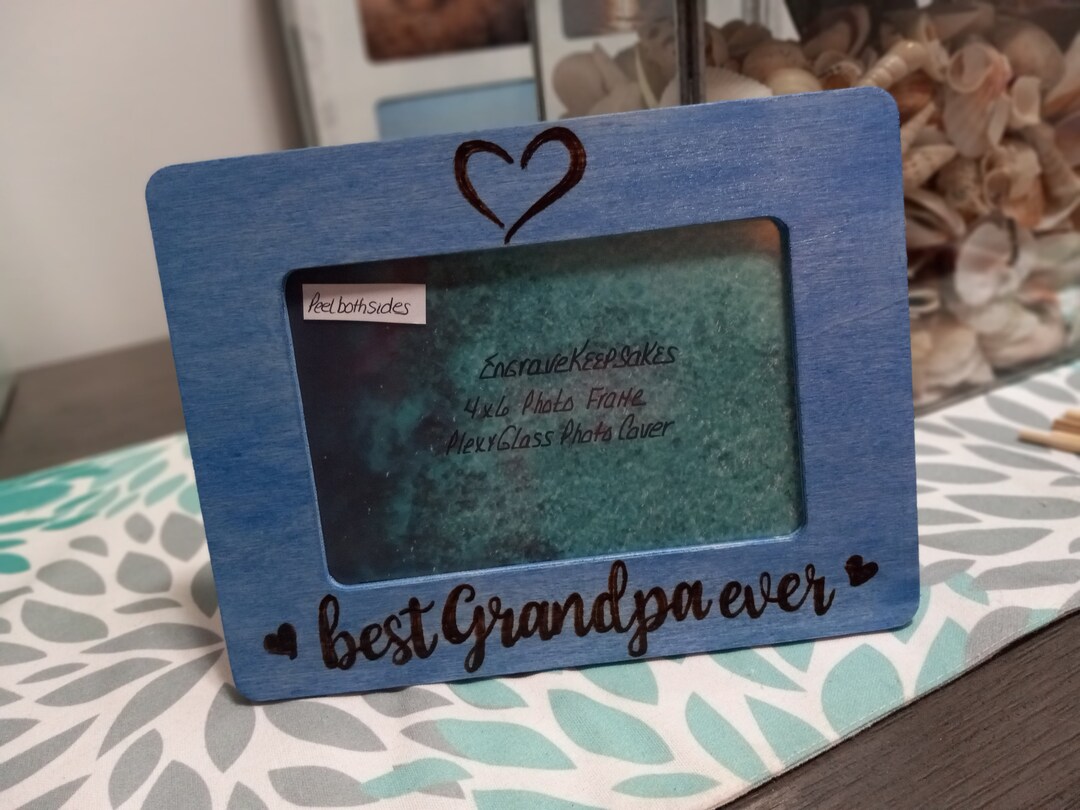 Best Grandpa Ever Engraved Wood Stand Alone / Freestanding Frame ...