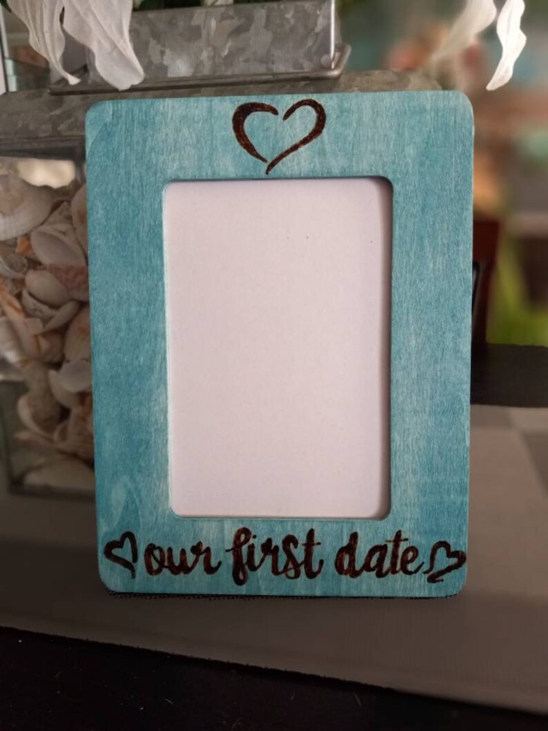 Our First Date Engraved Wood 4x6 Picture Photo Frame / - Etsy