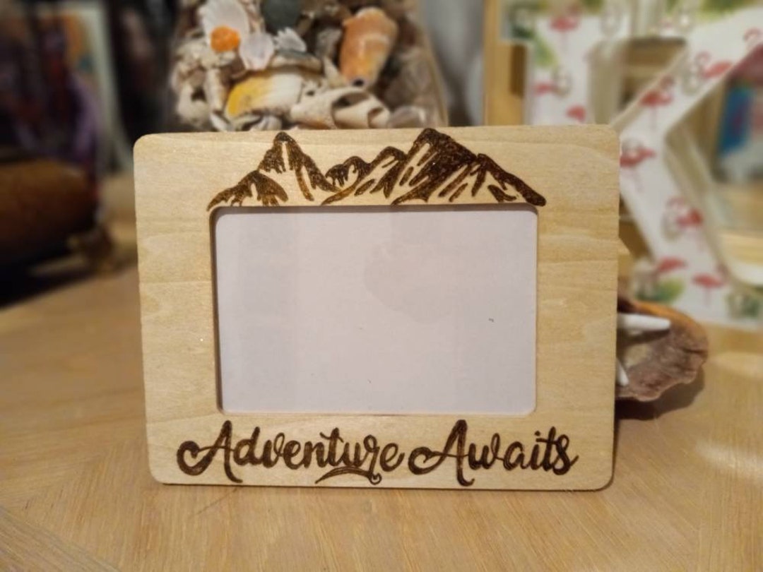 Adventure Awaits Mountains Rustic Engraved 4 X 6 Picture Photo Frame - Etsy
