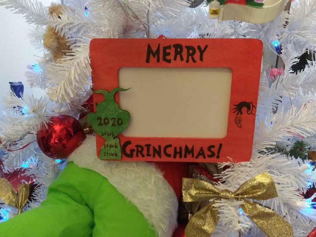 Custom Year Merry Grinchmas Grinch Engraved Wood Stand Alone Photo ...