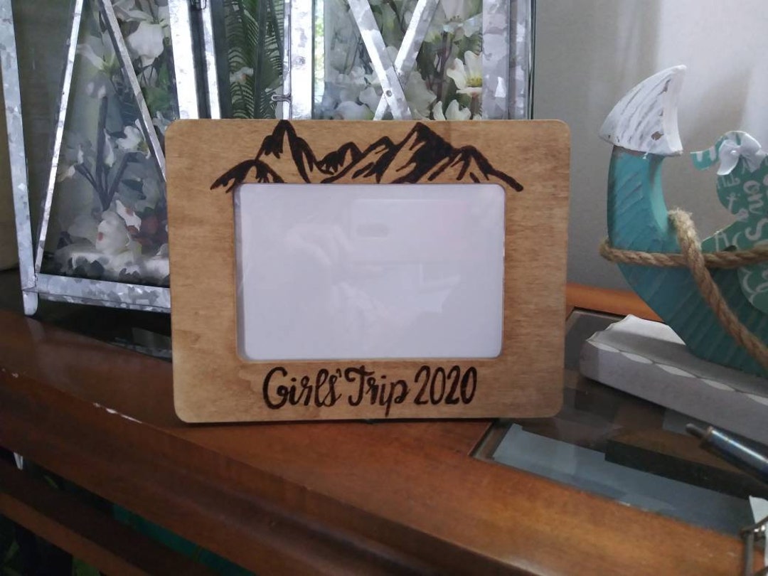 Adventure Girl's Trip Mountains Rustic Engraved 4 X 6 Picture Photo ...