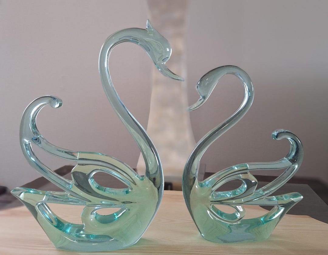 Hand Crafted Elegant Swan Set / Swan Couple / 3D Set of 2 Large Swans ...