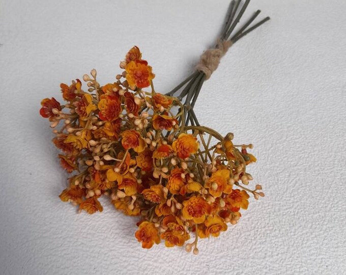 Artificial Gypsophila Orange Gypsophila Rustic Flowers - Etsy