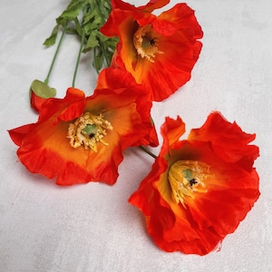 Artificial Poppy, Artificial Flowers, Orange Poppy, Poppy Home Decor ...