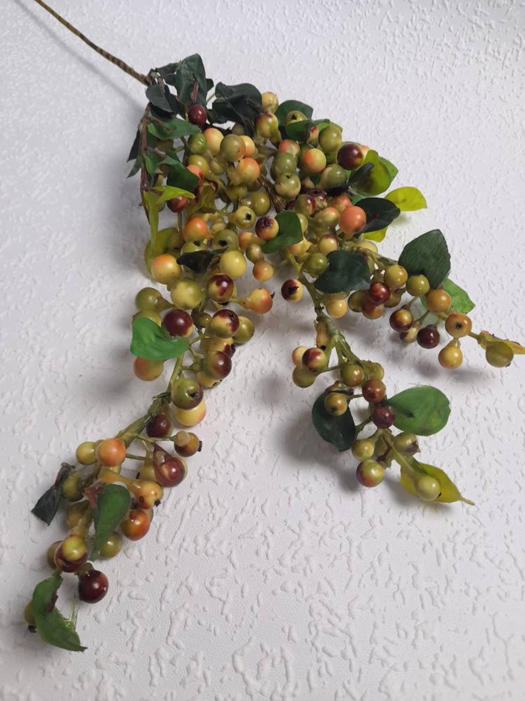 Artificial Sloe Berry, Hanging Berry, Artificial Flowers, Green Berry ...