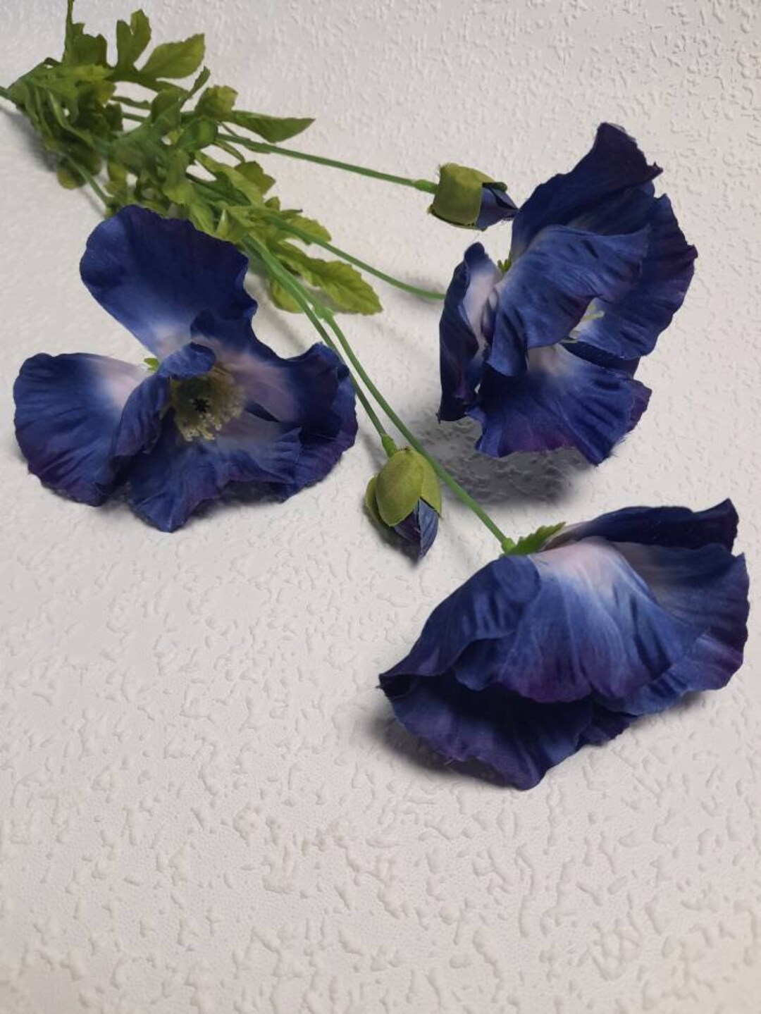 Artificial Poppy, Artificial Flowers, Blue Poppy, Blue Flowers, Poppy ...