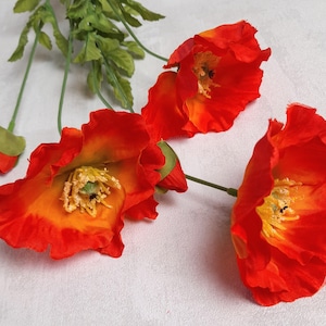Artificial Poppy, Artificial Flowers, Orange Poppy, Poppy Home Decor ...