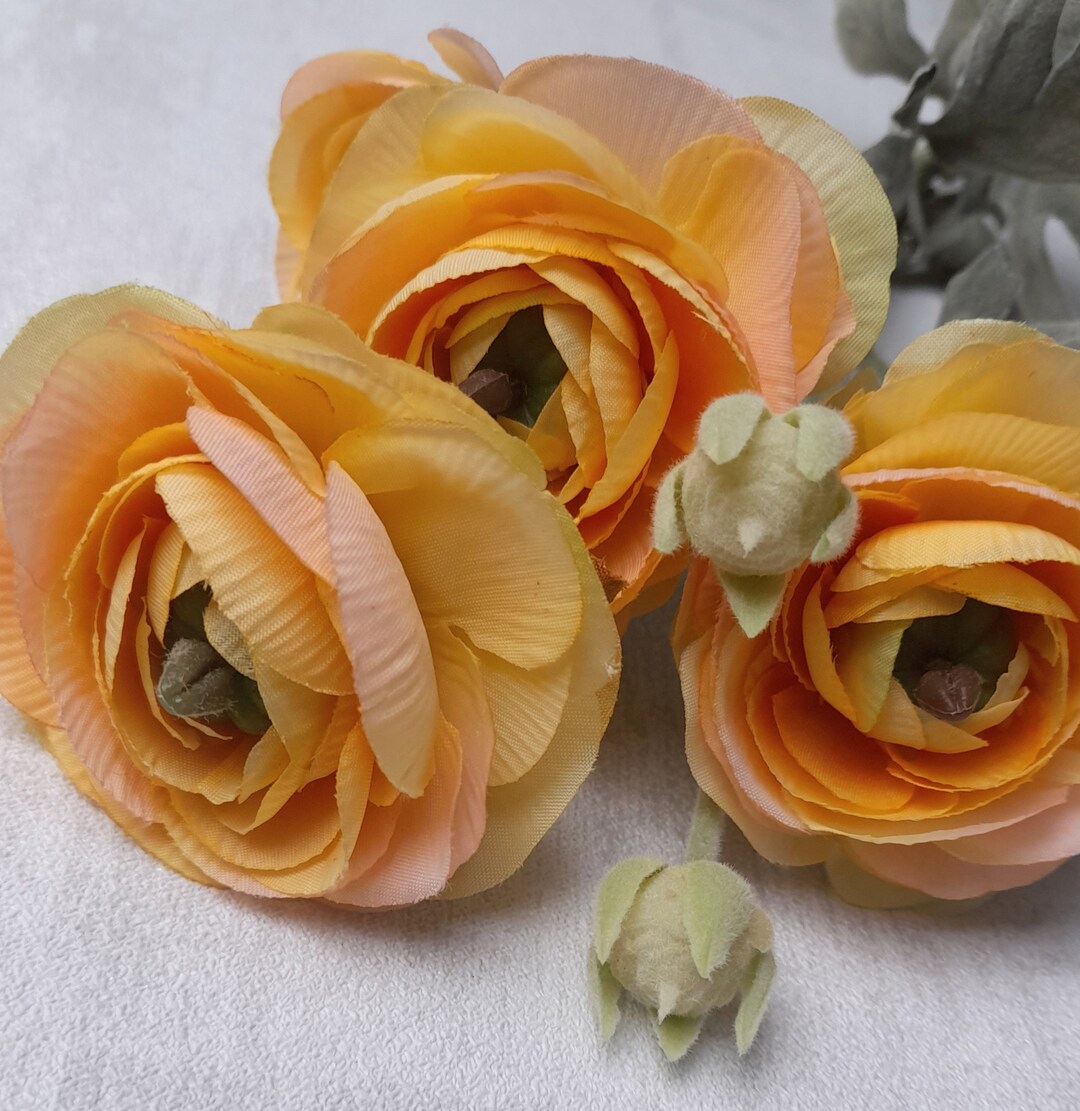 Artificial Ranunculus, Artificial Flowers, Yellow Flowers, Yellow ...