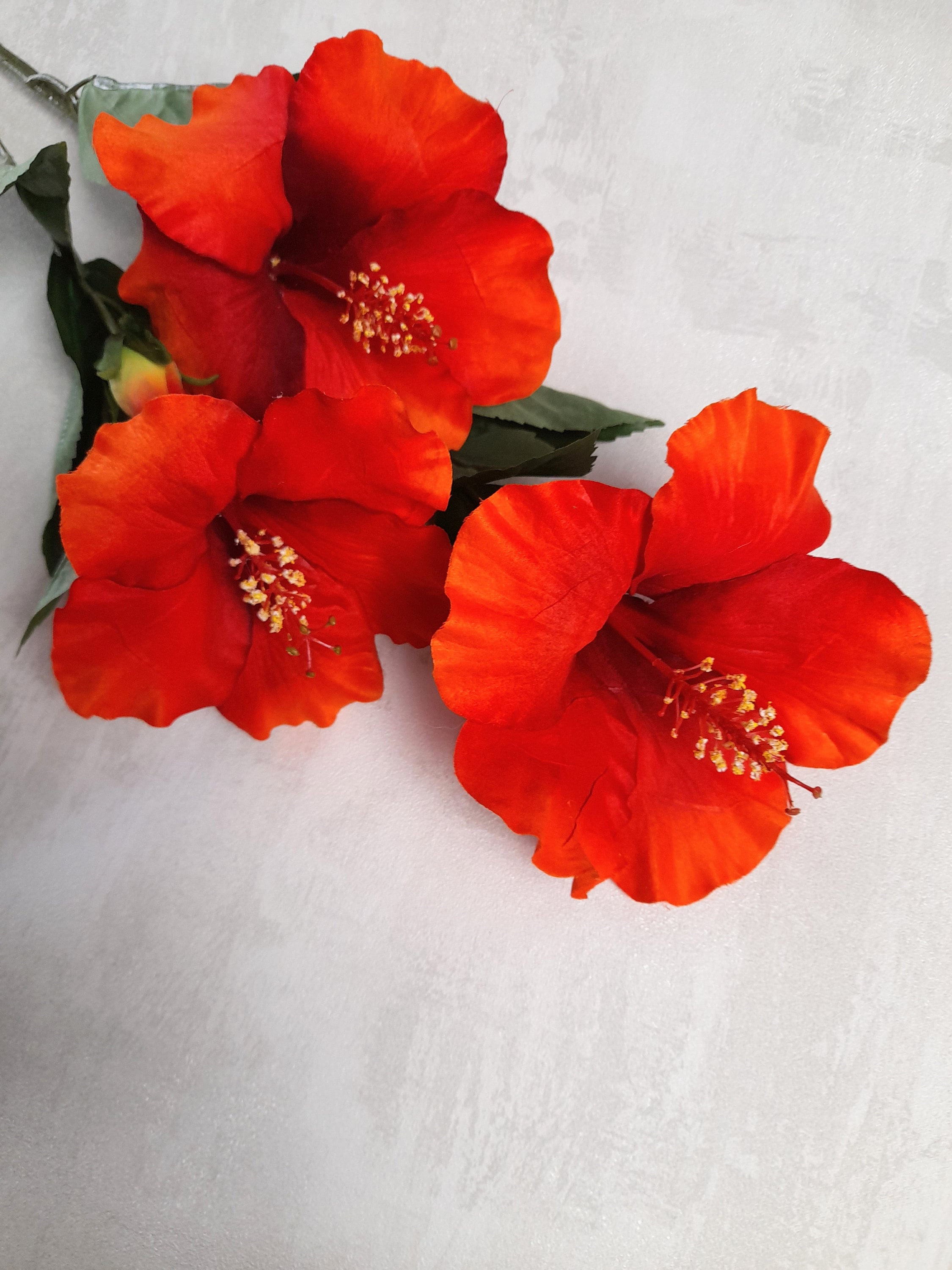 Fake Hibiscus Flowers Oranje Zijden Bloem Hibiscus 80cm Snel In