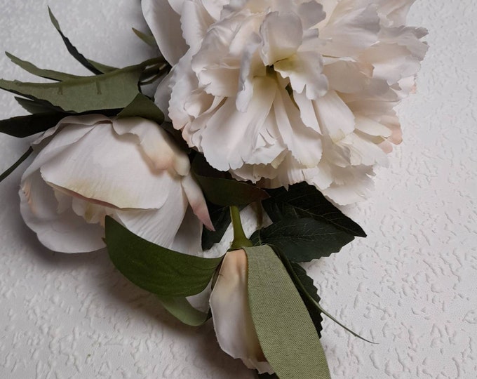 Artificial Peony, Artificial Flowers, Ivory Peony, Ivory Flowers, Ivory ...