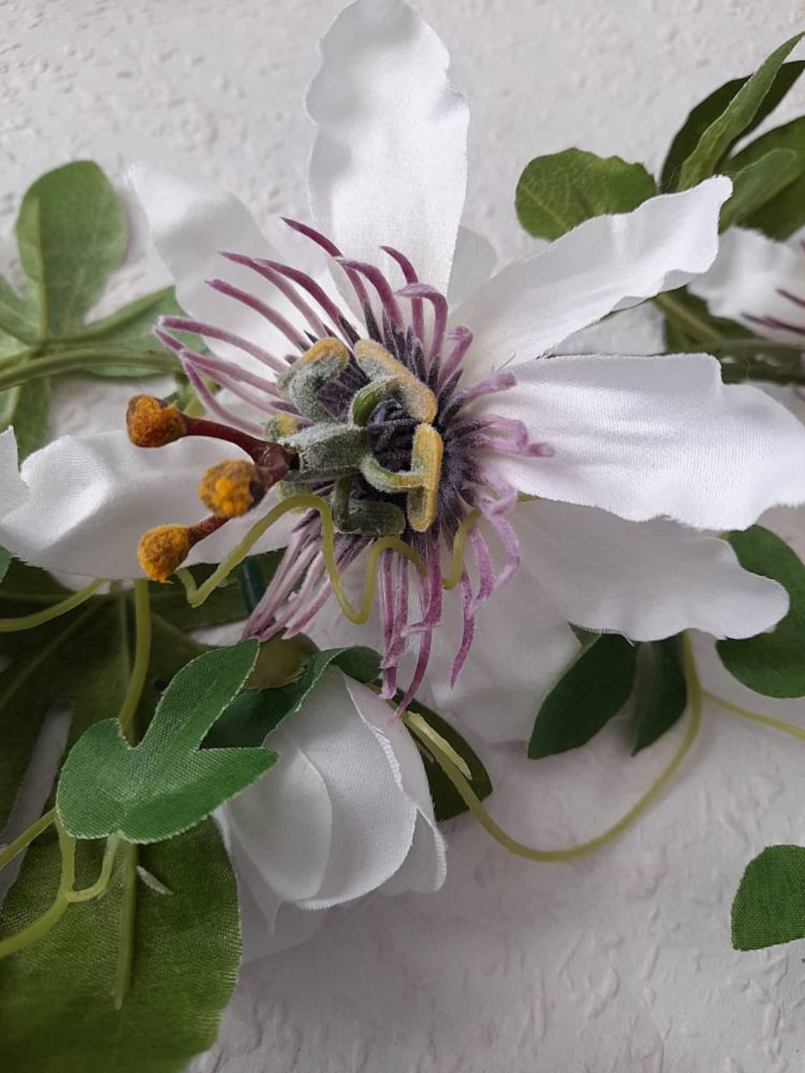 Artificial passion flower artificial flowers white passion | Etsy
