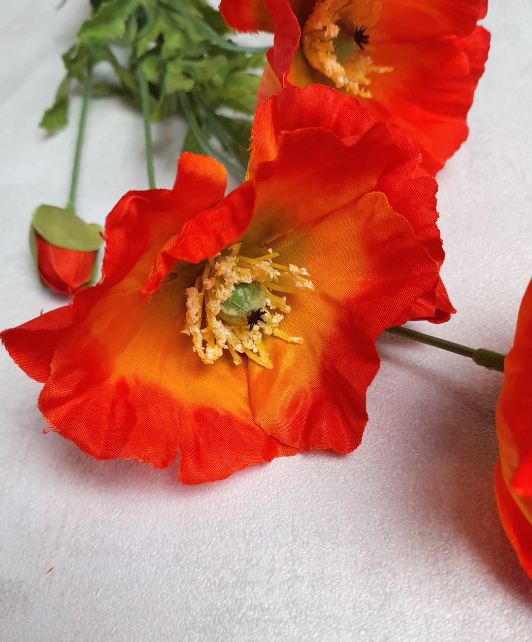 Artificial Poppy, Artificial Flowers, Orange Poppy, Poppy Home Decor ...
