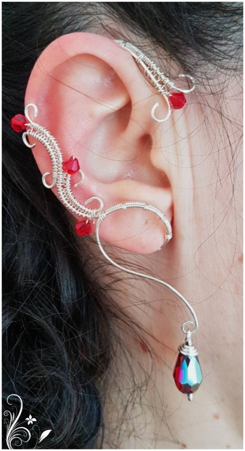Dangling Ear Cuffs Non Pierced Long Ear Cuff Elven Elf | Etsy