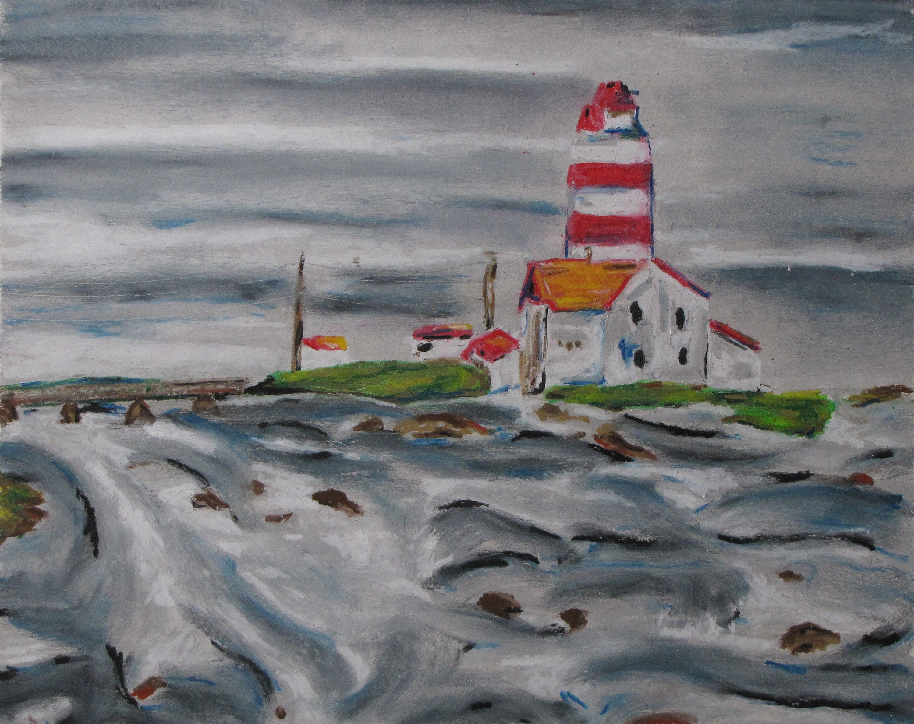 Lighthouse Painting, Oil Pastel Painting, Plein Air Painting ...