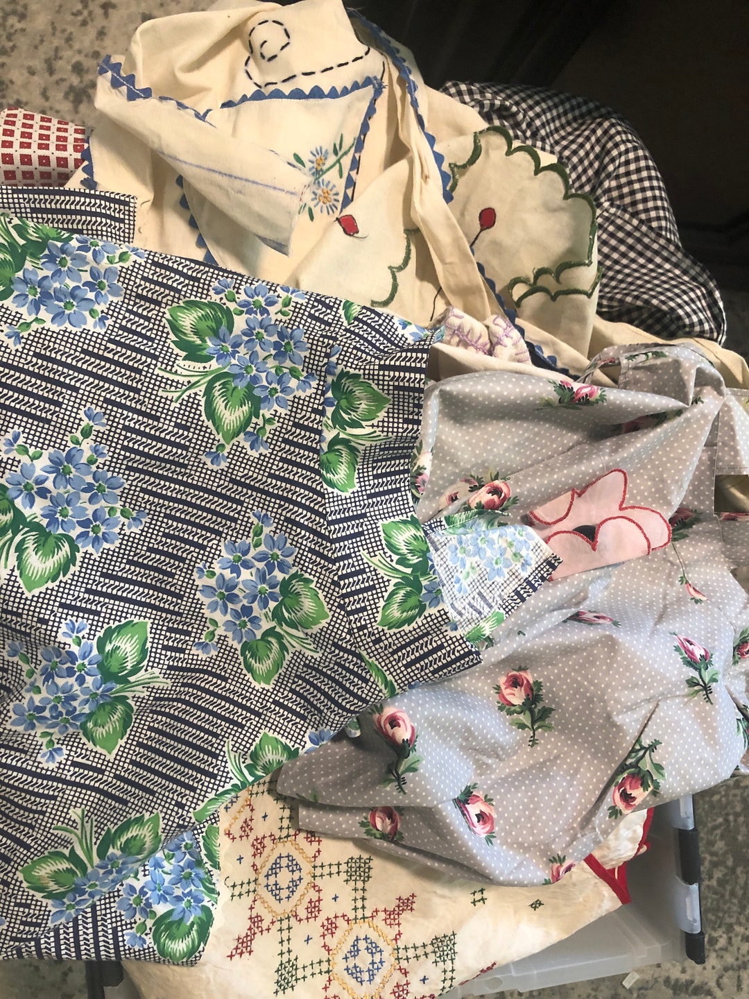 Vintage Apron Lots - Lots of 5 Aprons - All Hand Made - From the 1950s ...