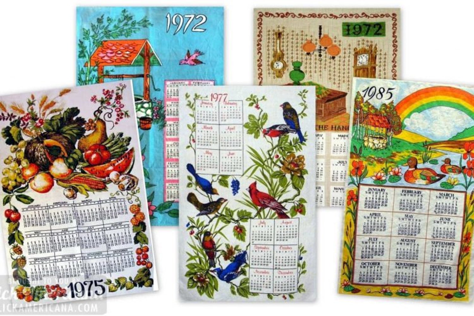 Vintage Calendar Wall Hanging or Tea Towel Multiple Years to - Etsy