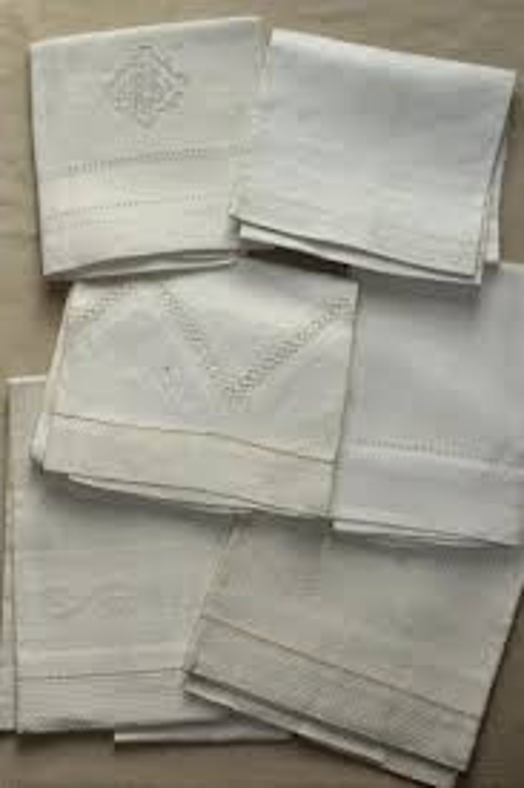 Vintage Damask or Huckaback Guest / Hand Towels Multiple to Choose From ...
