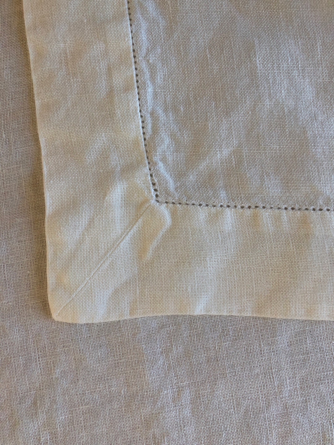Vintage 36 Square White Linentablecloth Hemstitched Edges Fine Linen - Etsy