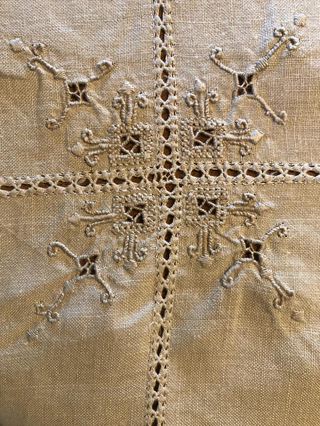 Vintage 34 Square Embroidered off White Linen Square Tablecloth - Etsy