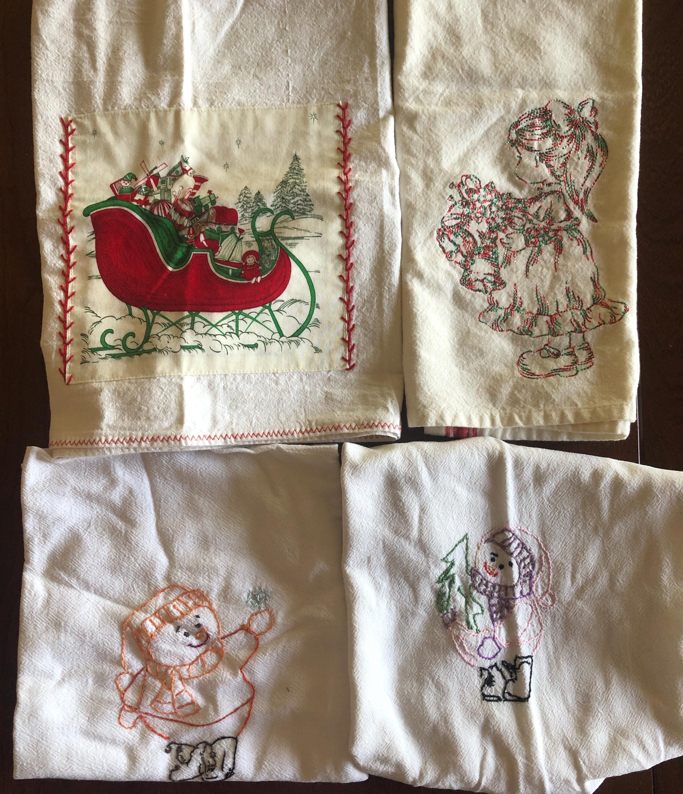 Vintage Hand Embroidered Tea Towels – Kitchen Decor, Sets Available - Etsy